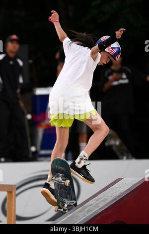Ginwoo Onodera of Japan competes in the semi-finals of the men's street ...