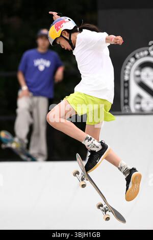 Ginwoo Onodera of Japan competes in the semi-finals of the men's street ...