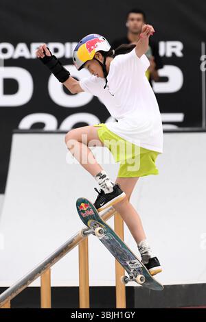 Ginwoo Onodera of Japan competes in the semi-finals of the men's street ...