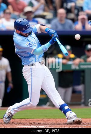 Kansas City Royals' Nick Loftin runs the bases after hitting a solo ...