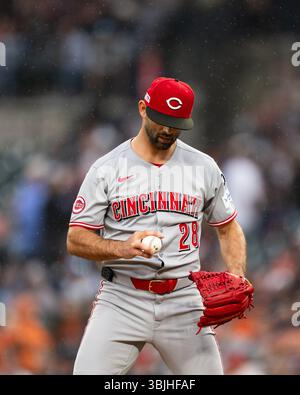 Cincinnati Reds pitcher Nick Martinez (28) celebrates following a ...