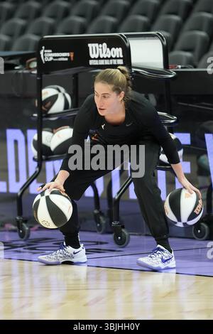 Golden State Valkyries guard Kate Martin (20) celebrates her 3-pointer ...