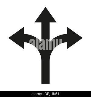 Triple Left Arrow Icon. Pointer Path Route Direction Navigation. Black ...