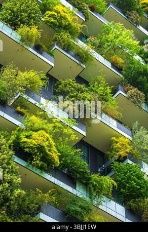 Milan, Italy. June 5, 2025. Modern residential skyscrapers, the Bosco ...