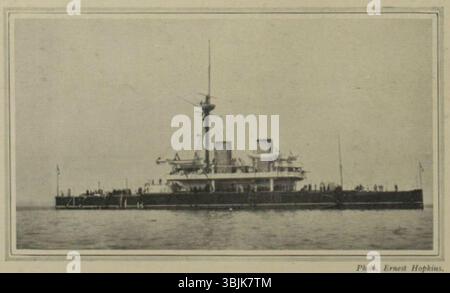 HMS Dreadnought (1875), a Royal Navy battleship, is in drydock for ...