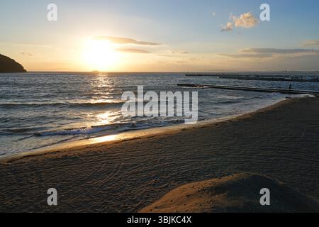 ENOSHIMA, JAPAN -4 NOV 2024- Sunset view of the Sagami Bay seen from ...