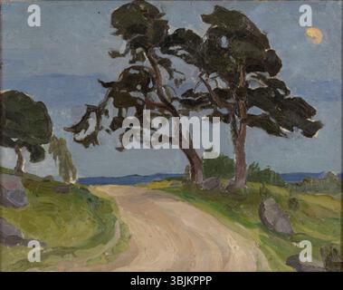 Nikolai Triik’s 1906 painting *Maastik majaga* (Landscape with a house ...