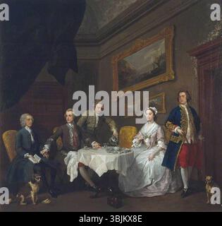 Painting of The Strode Family by William Hogarth dated 1738 Stock Photo ...