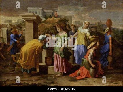 Nicolas Poussin - Rebecca at the Well Stock Photo - Alamy