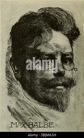 Richard Winckel - Portrait Max Halbe. Radierung Stock Photo - Alamy