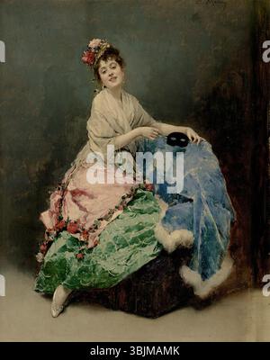 Aline with a Mask by Raimundo de Madrazo Stock Photo - Alamy