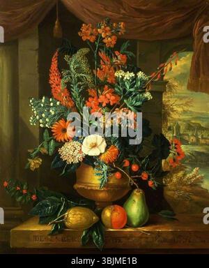 Twelve Months of Flowers: December 1732 by Jacob van Huysum Stock Photo ...