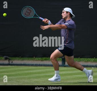 Arthur Fery during his match against Luciano Darderi on day three of ...
