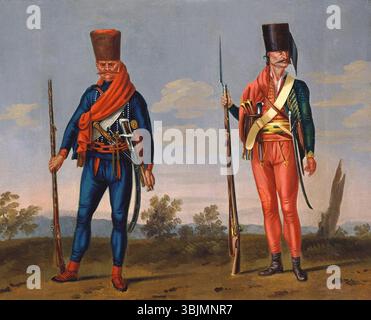 David Morier's circa 1748 oil painting depicts grenadiers from the ...