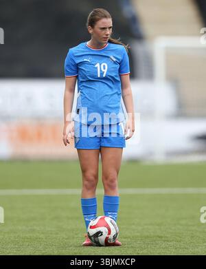 Falkirk, Scotland, June 2nd 2025: Diljá Ýr Zomers of Iceland vies with ...