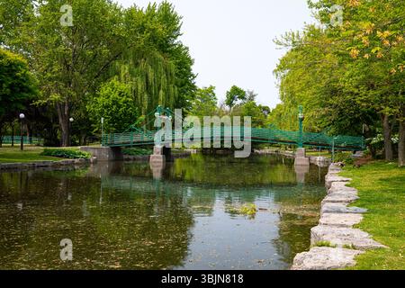 Pedestrian bridge Victoria Park Kitchener Ontario Canada Stock Photo ...