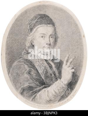 Portrait of Pope Clemens XIII on horseback. Inscription and assignment ...