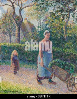 Camille Pissarro, Peasant Woman Pushing a Wheelbarrow, Maison Roudest ...