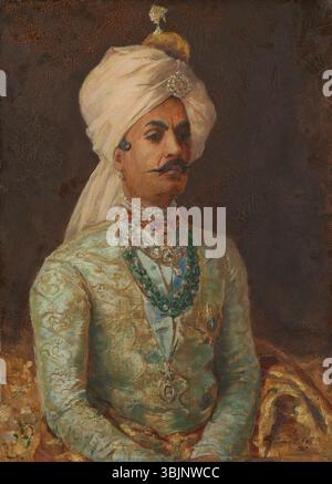A portrait of Maharaja Pratap Singh of Idar (by Raoul Hideux Stock ...