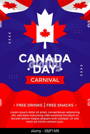 Happy Canada Day Poster, Social Media, Post, Template Stock Vector ...