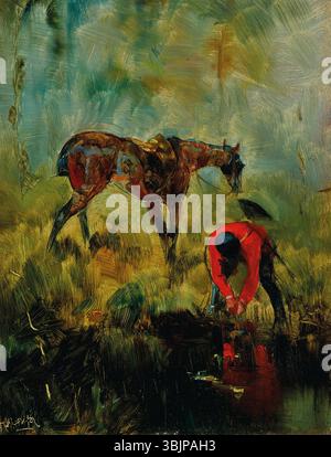 'Cheval de Chasse a Courre' by Henri de Toulouse-Lautrec depicts a ...