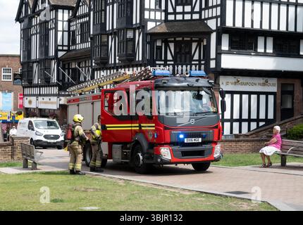 West Midlands Fire Service vehicle in Coventry city centre, West ...