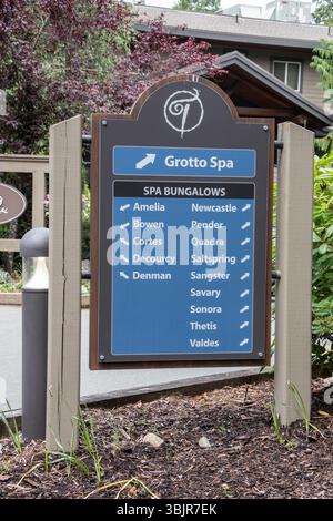 Grotto Spa sign at Tigh-Na-Mara Seaside Spa Resort on Resort Drive in ...