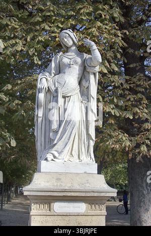 Paris, FRANCE - French Queens Statues in Luxembourg Gardens, "Jardin du ...