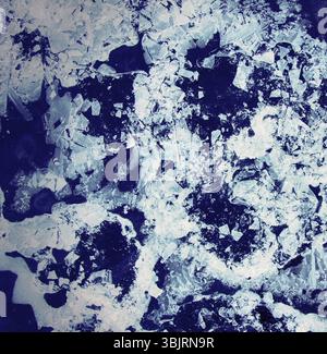 The macro structure, pattern and crystals of newly formed ice called ...