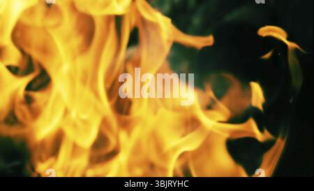 Prairie fire, burnt grass. Tongues of fire twist into flame Stock Photo ...
