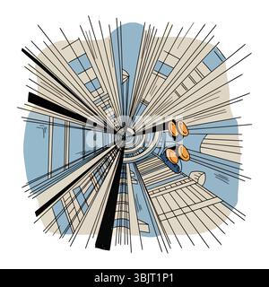 A vibrant and dynamic cartoon illustration depicting the religious ...