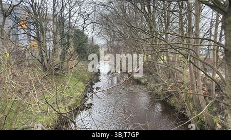 The Water of Leith river winding through Edinburgh, with natural ...