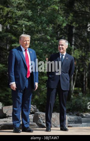 Canadian Prime Minister Mark Carney addresses the Premiers of Canada during the 2025 summer ...