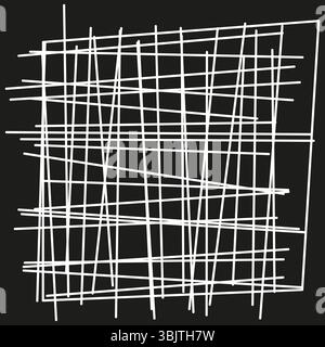 Random, chaotic grid, mesh pattern, geometric texture with random lines ...