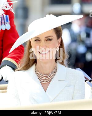 The Princess of Wales attending the annual Order of the Garter Service ...