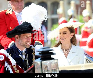 The Prince of Wales attending the annual Order of the Garter Service at ...