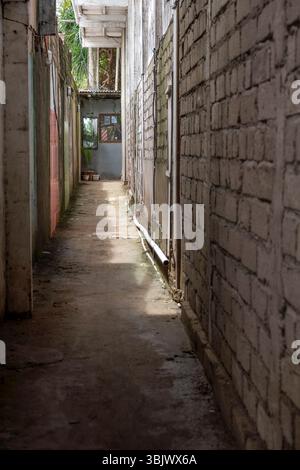 House window floor, side wall of house, house design idea.Empty inside ...