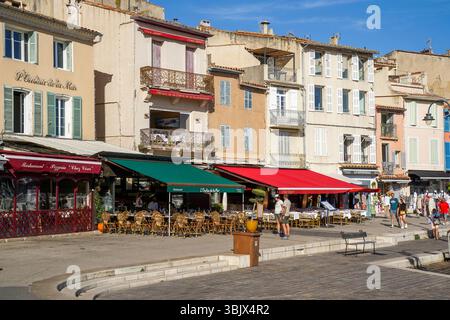 Cassis France, Colorful buildings and old fishing port with boats French mediterranean town ...