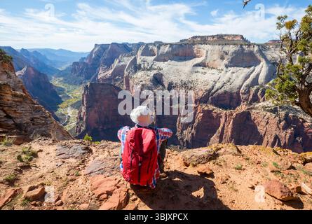 Hike in Zion National Park Stock Photo - Alamy