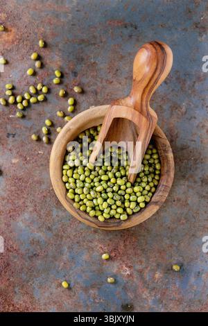 Top (Vigna Mungo) view of uncooked black beans isolated on white ...