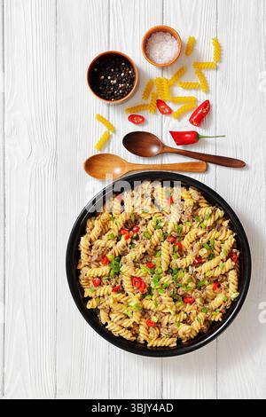 creamy ground beef pasta, cheeseburger fusilli pasta sprinkled with ...