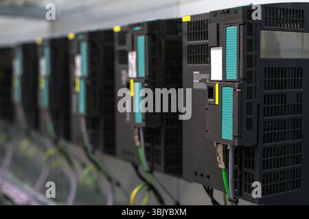 Close-up view of industrial converters at factory Stock Photo - Alamy