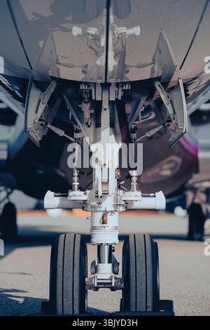 Wheels and underside of aircraft Stock Photo - Alamy