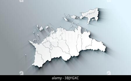 Minimalist Map of Kagawa Japan Prefecture with Borders Stock Photo - Alamy