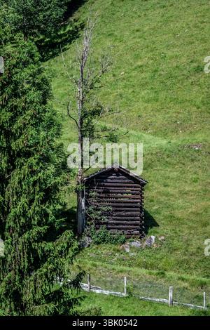 Old hay barn in the Austrian Alps Stock Photo - Alamy
