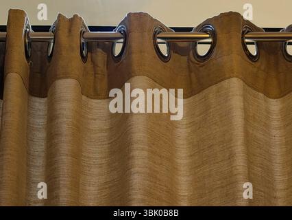 Curtain Detail and Bar Inside Fitting Room – Close-Up Interior View ...