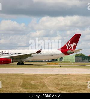 Manchester Virgin plane on tarmac getting ready for its next flight ...