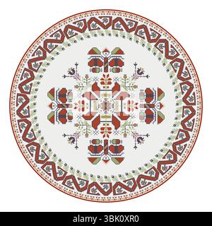 Traditional Bulgarian embroidery design element over white background ...
