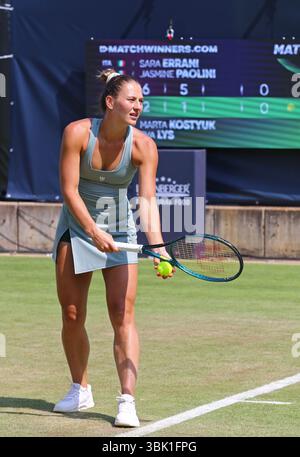 Marta Kostyuk of Ukraine during her Ladies' Singles match against Nadia ...