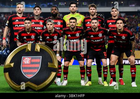 Flamengo players pose for a team photo before the Club World Cup Group ...